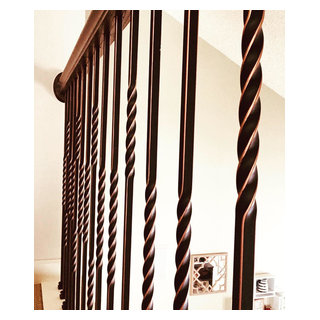 Staircases and Railings with Oil Rubbed Copper Wrought Iron Balusters ...