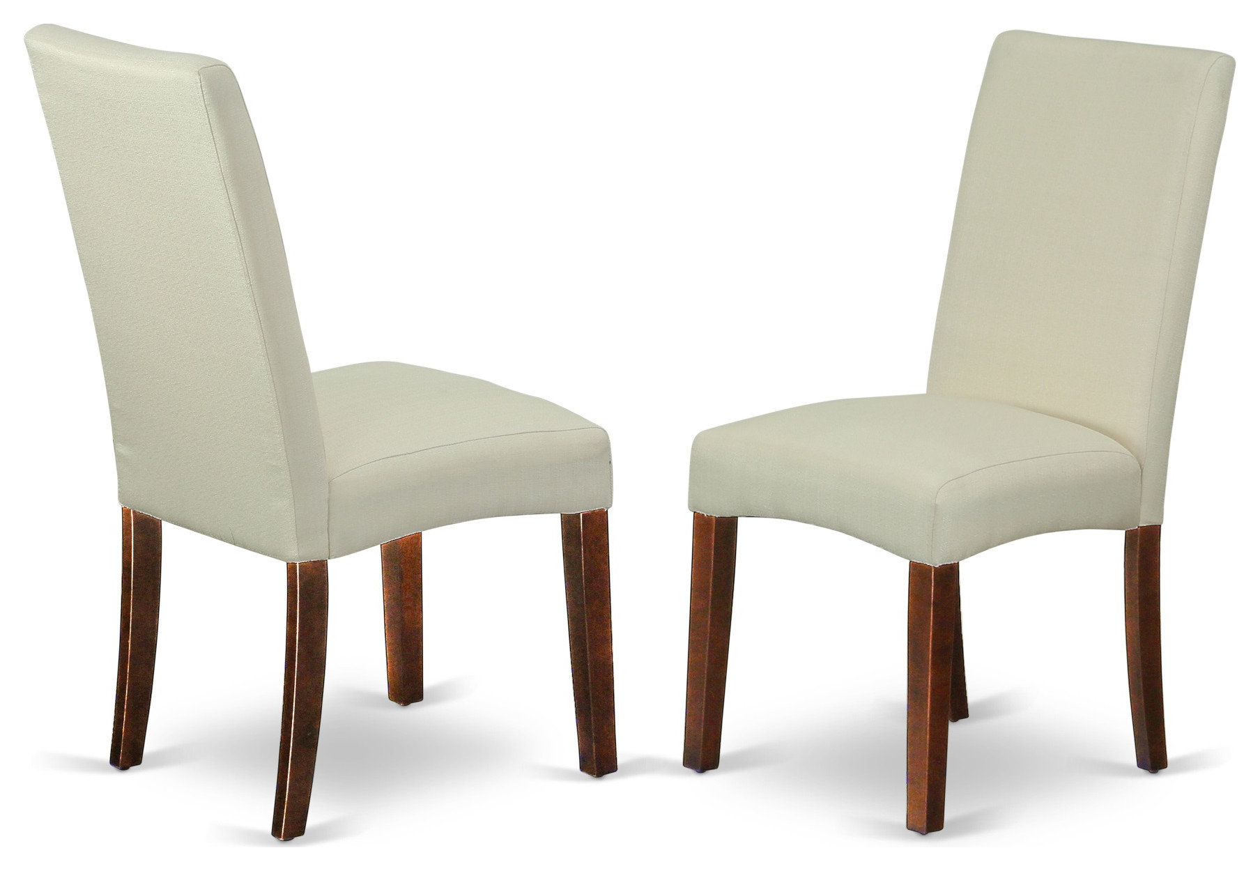 Set of 2 Parson Chair With Linen Fabric, Cream - Transitional - Dining ...