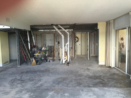 How to cover exposed kitchen pipes help! | Houzz Forum