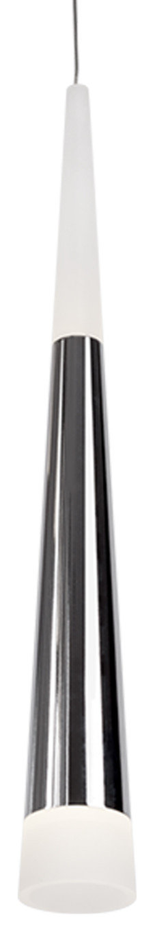 Ultra Single LED Lamp Pendant, Chrome, 2"Dx16.625"H, 2"Dx16.625"H ...
