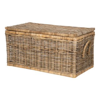 Rattan Kobo Decorative Storage Trunk With Lid, Small - Tropical ...