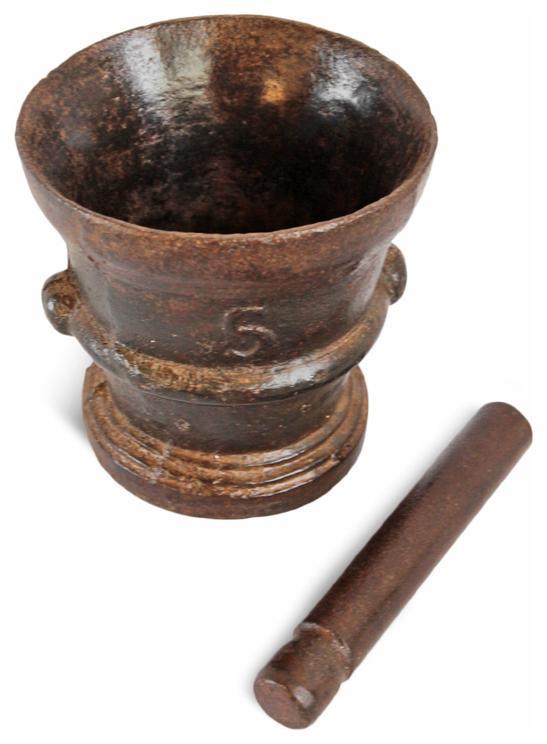 Consigned Antique Cast Iron Mortar & Pestle - Southwestern - Mortar And Pestle Sets - by Design ...
