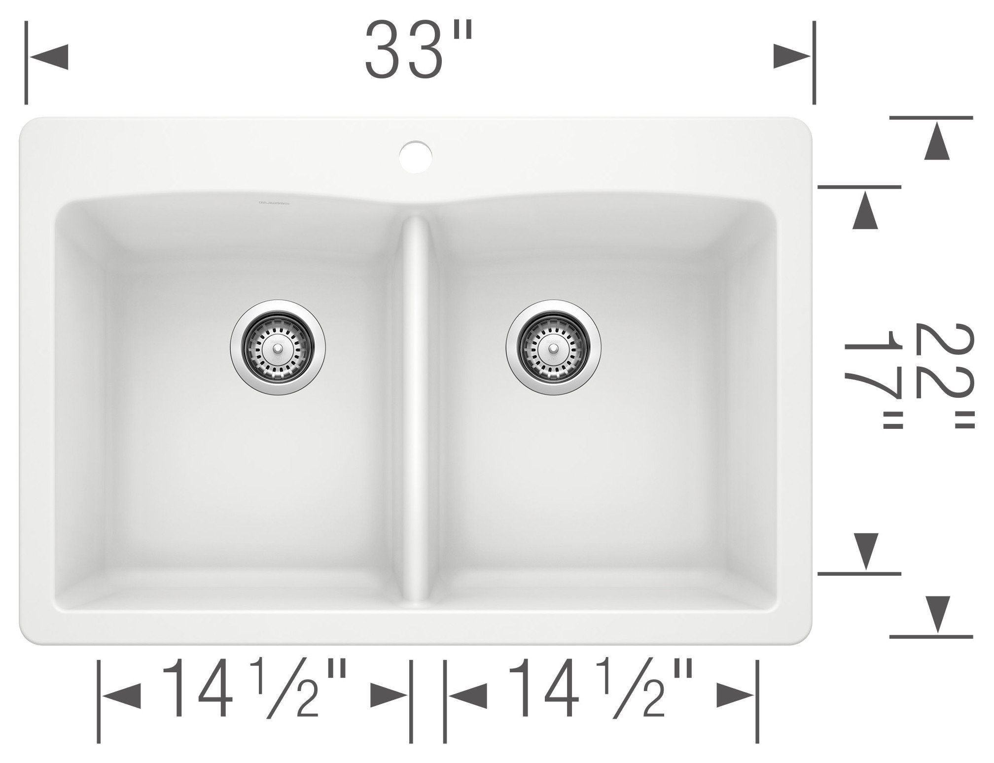Blanco KA-440221 Diamond 33" Dual Mount Double Basin Granite ...