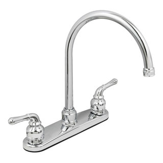 Lead Free Two-Handle Kitchen Faucet, Chrome - Transitional - Kitchen ...