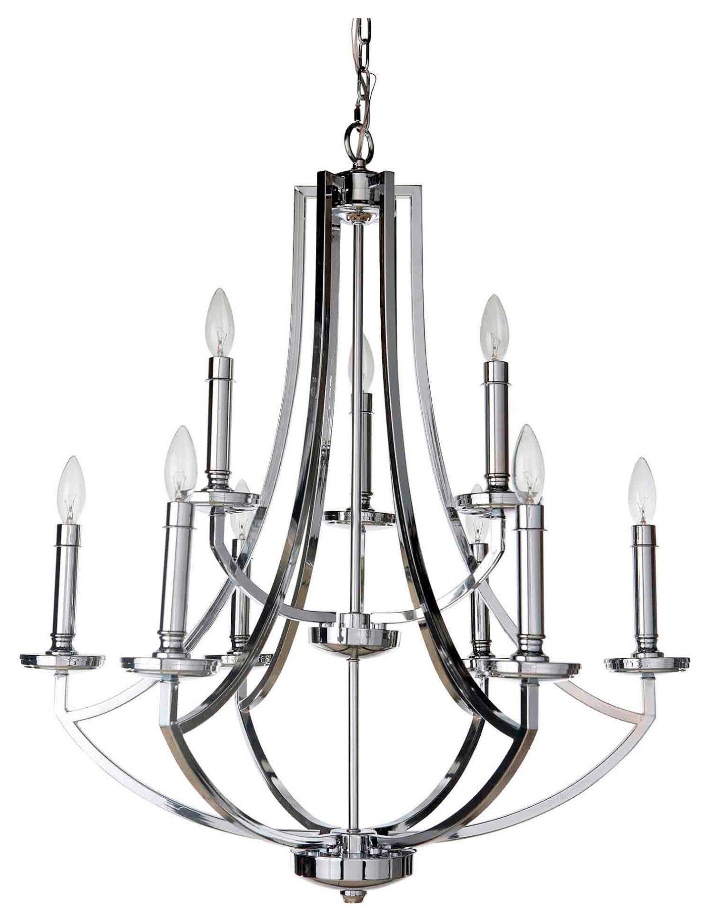 Craftmade 40029 Hayden 9 Light 28"W 2 Tier Cage Chandelier ...