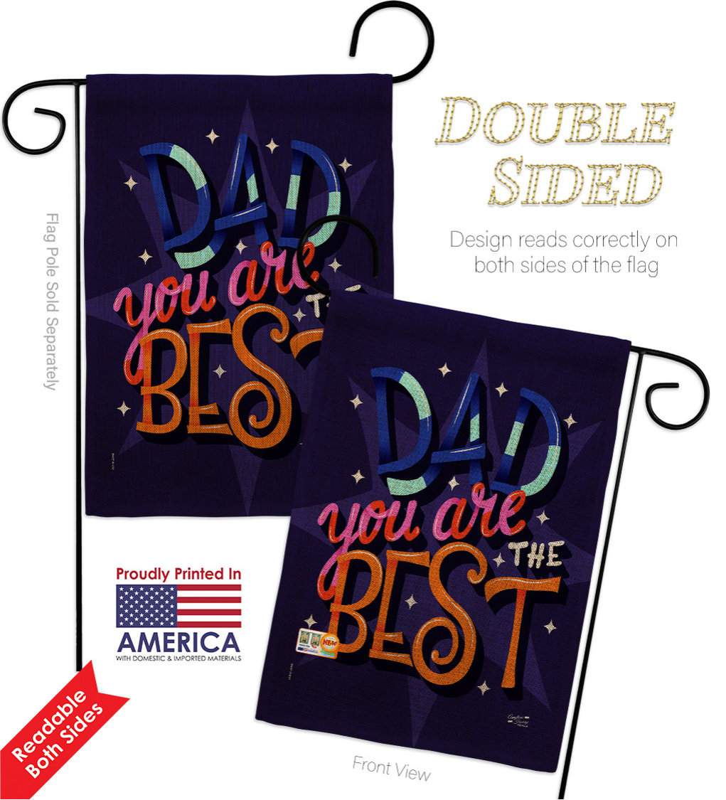 Dad Are Best Burlap Summer Father's Day Garden Flag Set, 13" X 18.5" X ...