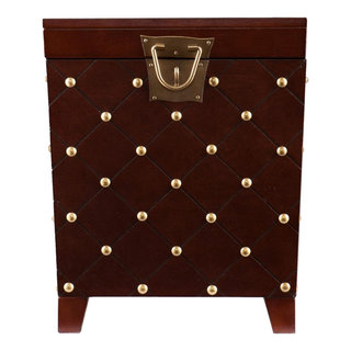 Storage End Table With Quilted Texture and Decorative Nailhead Accents ...