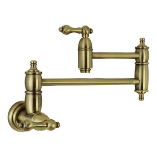 Restoration Wall Mount Pot Filler with Swivel Arm and Dual Lever ...