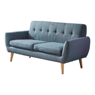GDF Studio Joseline Mid Century Modern Petite Fabric Sofa - Midcentury ...