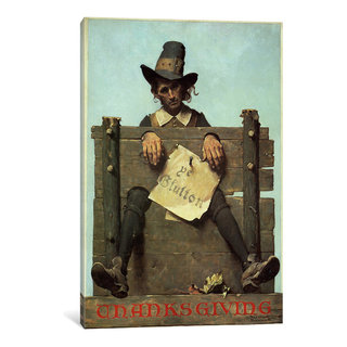 "Thanksgiving-Ye Glutton" by Norman Rockwell, Canvas Print, 12x8x0.75 ...
