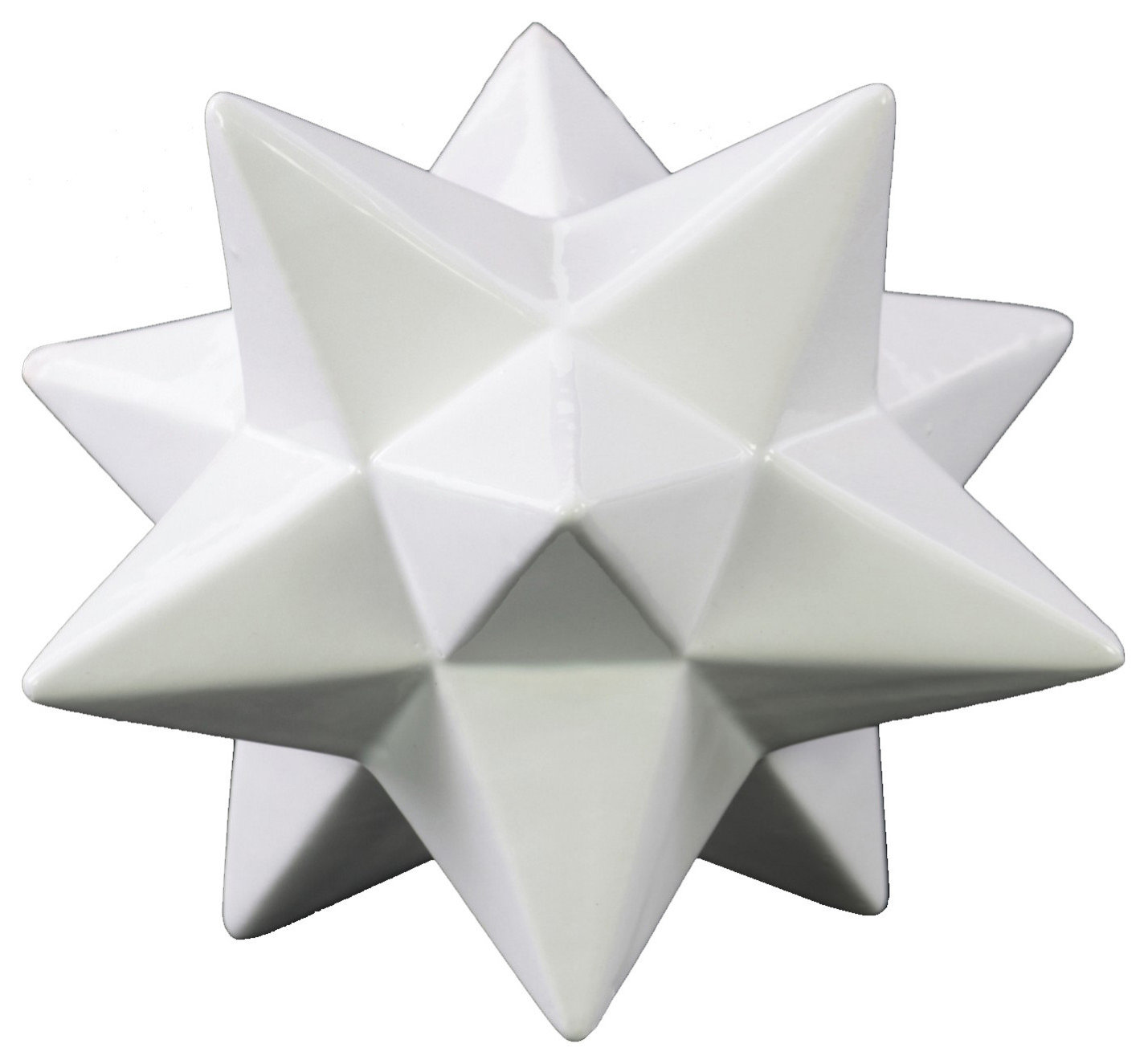 Ceramic 12 Point Stellated Icosahedron Sculpture, Large, Set of 2 ...