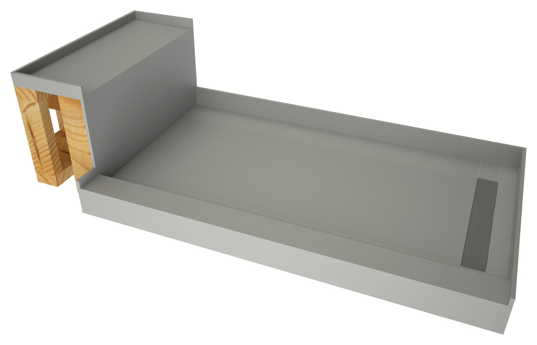 Tile Redi WF4860R-RB48-KIT Base'N Bench 48" x 72" Rectangular - Shower ...