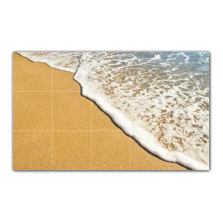 Beach Ceramic Tile Wall Mural HZ500088, 40" Wide x 24" High - Beach ...