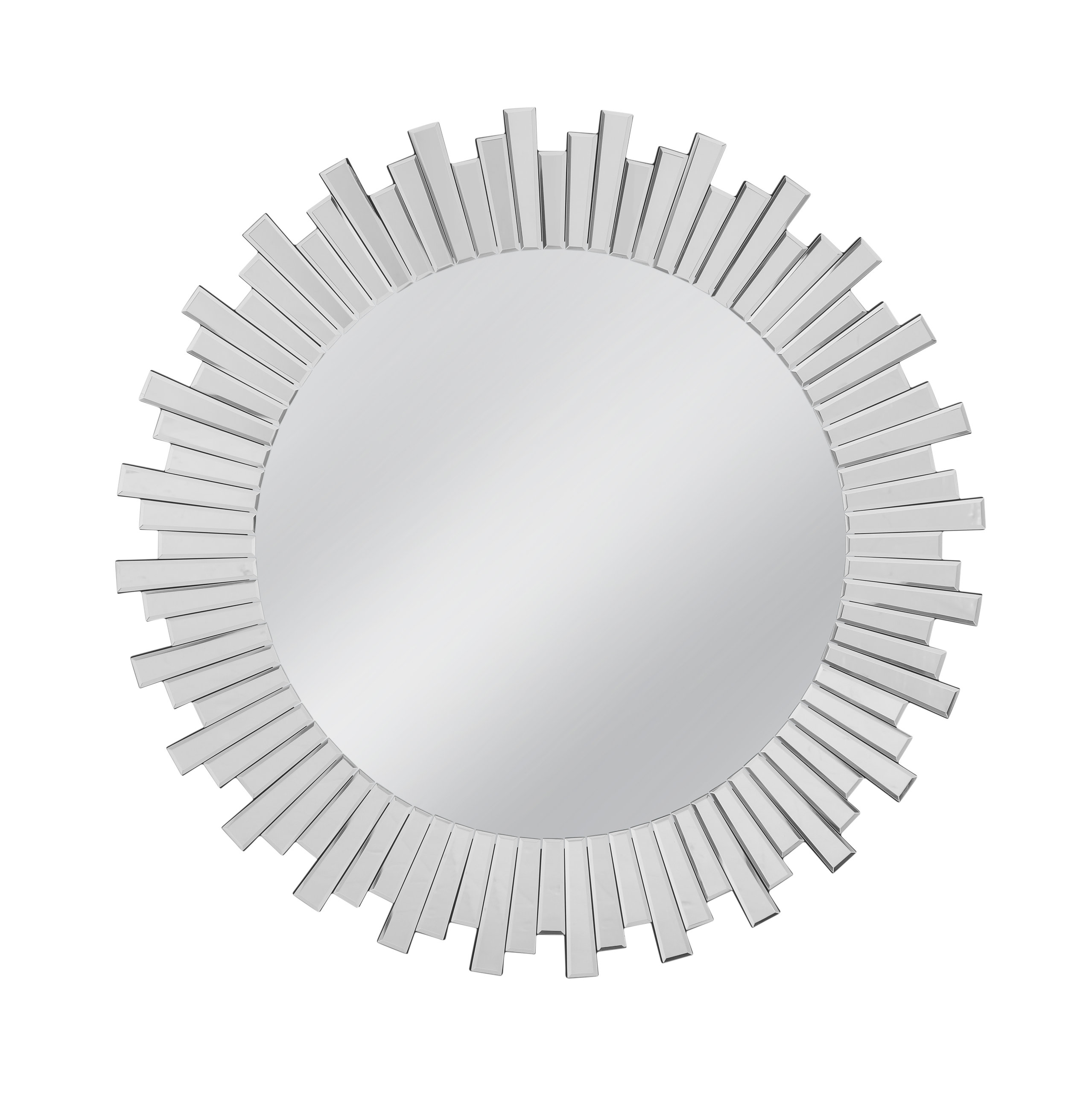 Monigold Wood Smoke Grey Wall Mirror, W 1 x D 36 x H 36 - Contemporary ...