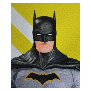 Batman Marble Mosaic, 41" x 53" - Contemporary - Tile Murals - by ...