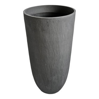 Charcoal Composite Planter - Transitional - Outdoor Pots And Planters ...