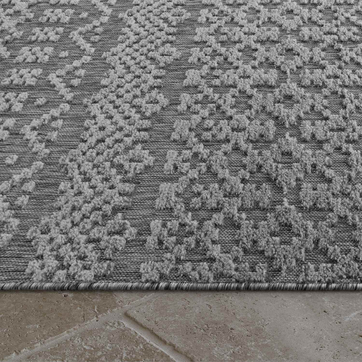 Indoor & Outdoor Rug With Textured Boho Pattern, 2'x3'3" - Scandinavian ...