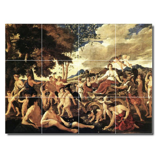 Nicholas Poussin Mythology Painting Ceramic Tile Mural #154, 24" Wide x ...