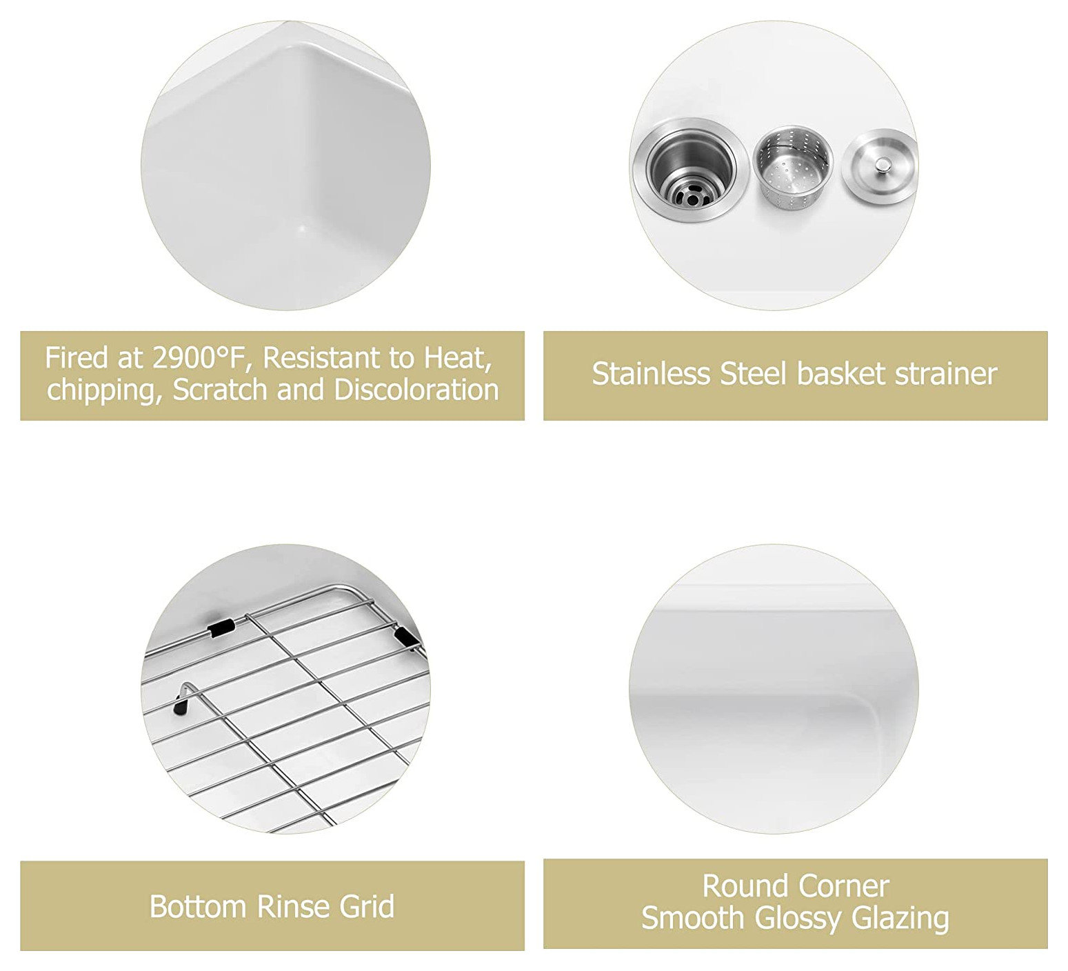 Arch Edge Curved Apron Ceramic Single Bowl Kitchen Sink - Contemporary ...