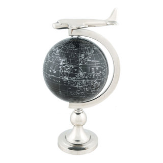 Airplane On Globe With Brass Stand - Contemporary - World Globes - by ...