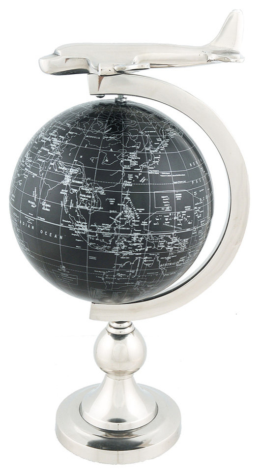 Airplane On Globe With Brass Stand - Contemporary - World Globes - by ...