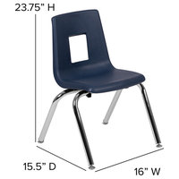 Advantage Student Stack School Chair, 14" - Contemporary - Dining ...