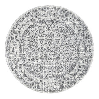 Medieval Tracery Floral Rug, 5'Round - Contemporary - Area Rugs - by ...