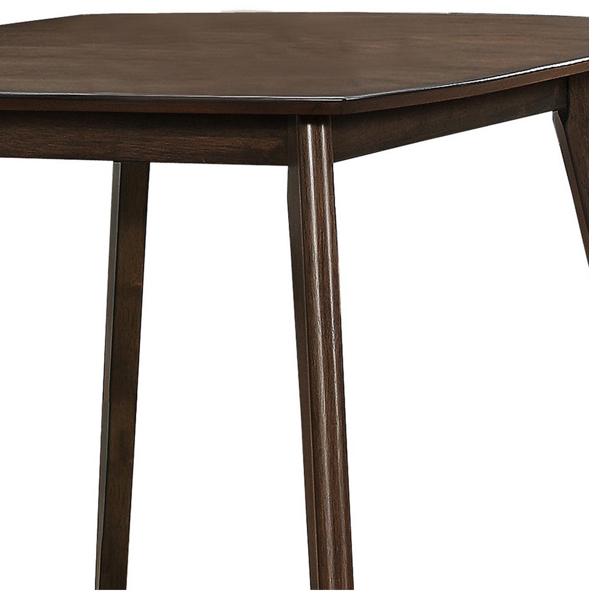 Wooden Dining Table with Tapered Panel Design Legs, Brown - Midcentury ...