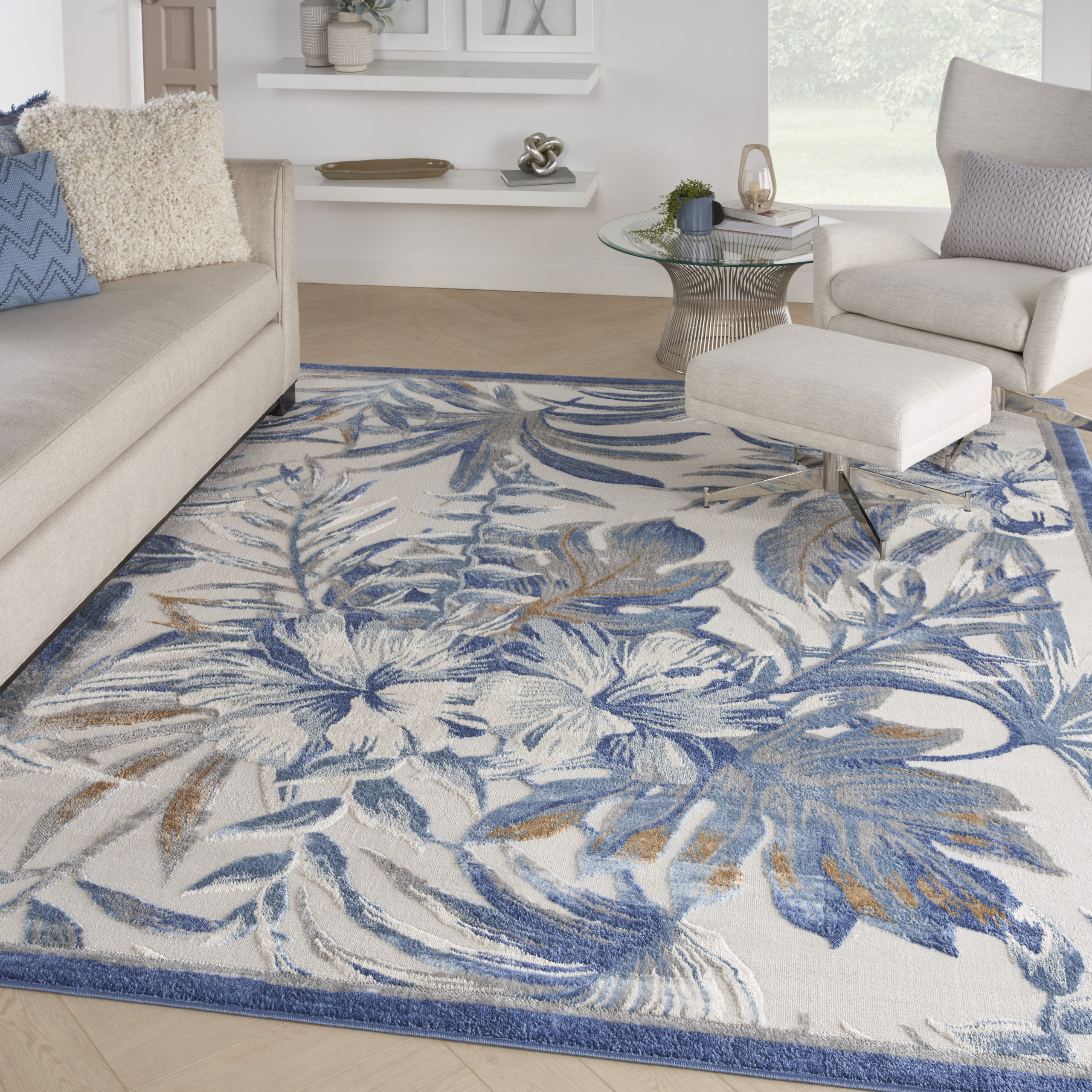 Nourison Seaside Tropical Indoor Rug, 7'10"X9'10" - Tropical - Area ...
