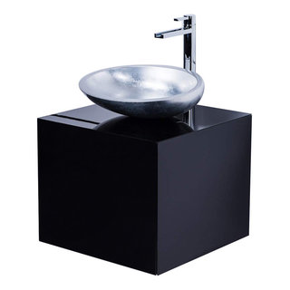 Dora Lacquered Vanity, Black, 18 - Modern - Bathroom Vanities And Sink ...