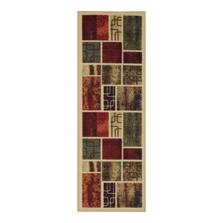 Hamam Non-Skid Rubber-Back Runner, 99"x0.25", 2'8"x9'10" - Contemporary ...