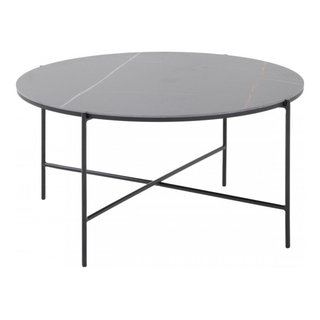 Modern Black Ceramic Round Coffee Table - Industrial - Coffee Tables ...