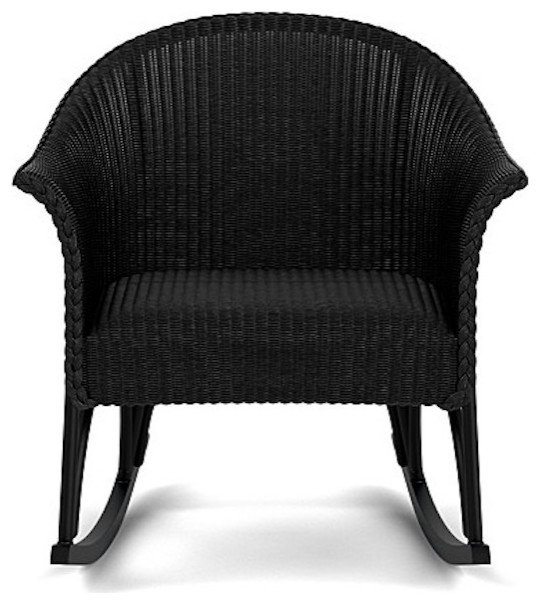 Lloyd Flanders All Seasons Lounge Rocker, Padded Seat, Ebony - Tropical ...