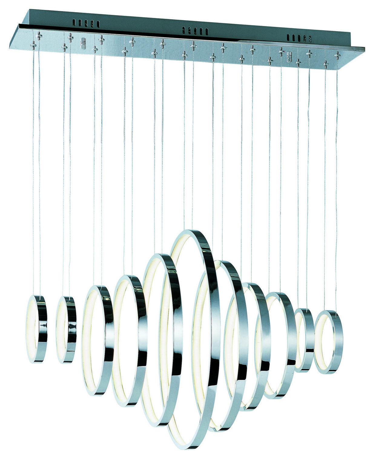 Hoops 11-Light LED Pendant, Polished Chrome - Modern - Pendant Lighting ...