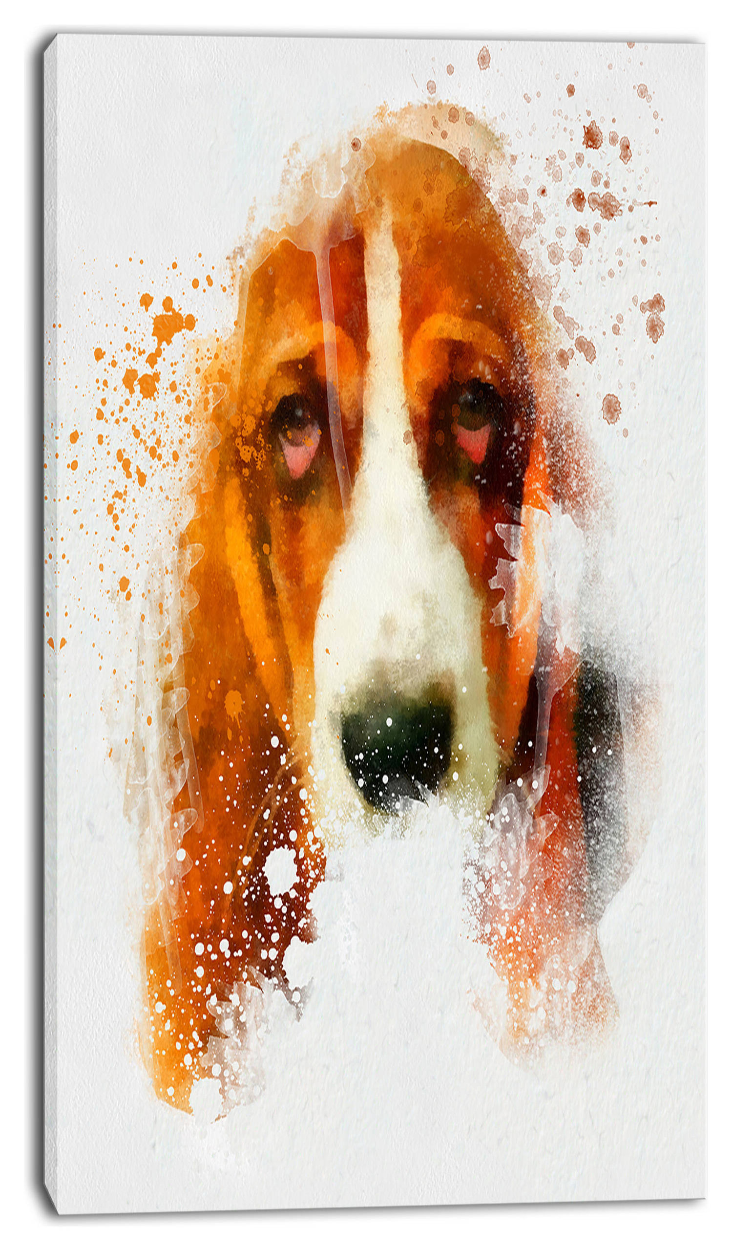 Sober Brown Dog Portrait, Oversized Animal Wall Art, 16"x32 ...