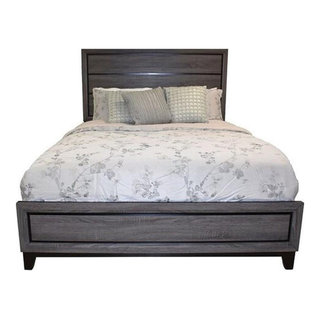 Sierra Full Size Contemporary Bed Made with Wood in Gray, Full ...