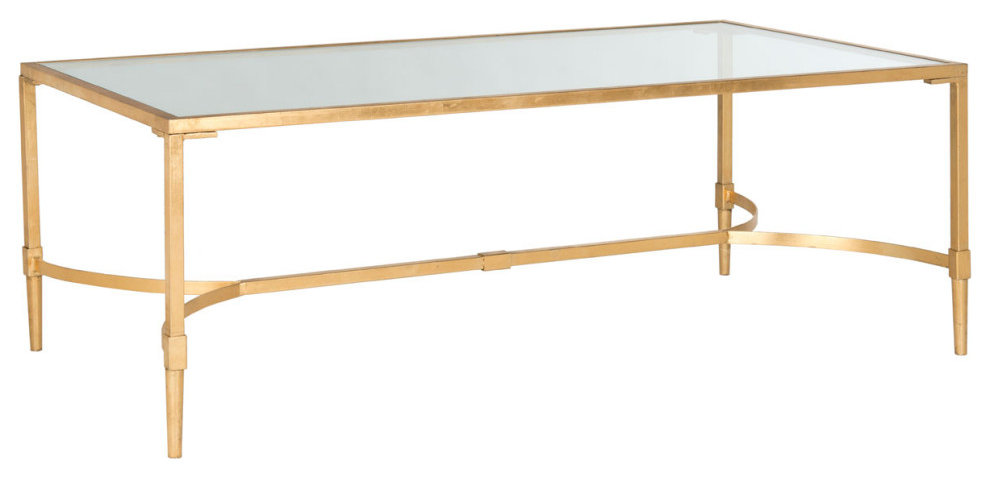 Jacob Coffee Table Gold/ Tempered Glass Top - Contemporary - Coffee ...
