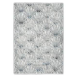 Deco Shells, Blue, 4'x5', 4'x5' - Beach Style - Area Rugs - by American ...