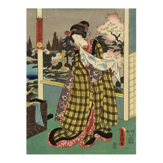 "Costumes in Five Different Colors - Yellow (Ki)" Paper Art, 14"x18 ...