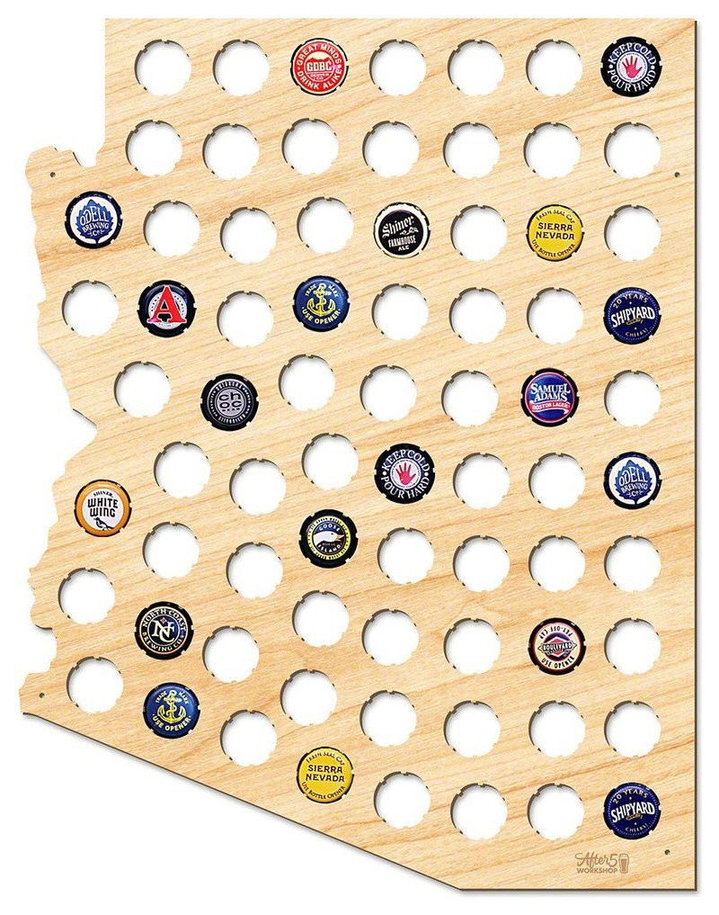 Arizona Beer Cap Map - Contemporary - Wall Accents - by Home Wet Bar ...