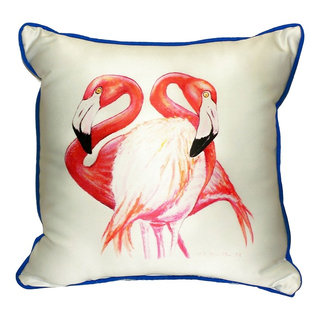 Two Flamingos Small Indoor/Outdoor Pillow 12x12 - Set of Two, 12 inches ...