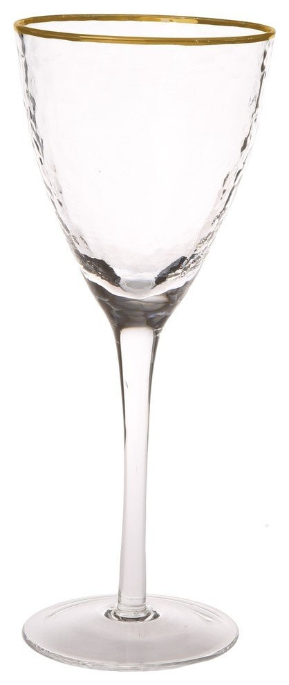 Classic Touch Water Glasses With Gold Design, Set of 6 - Contemporary ...