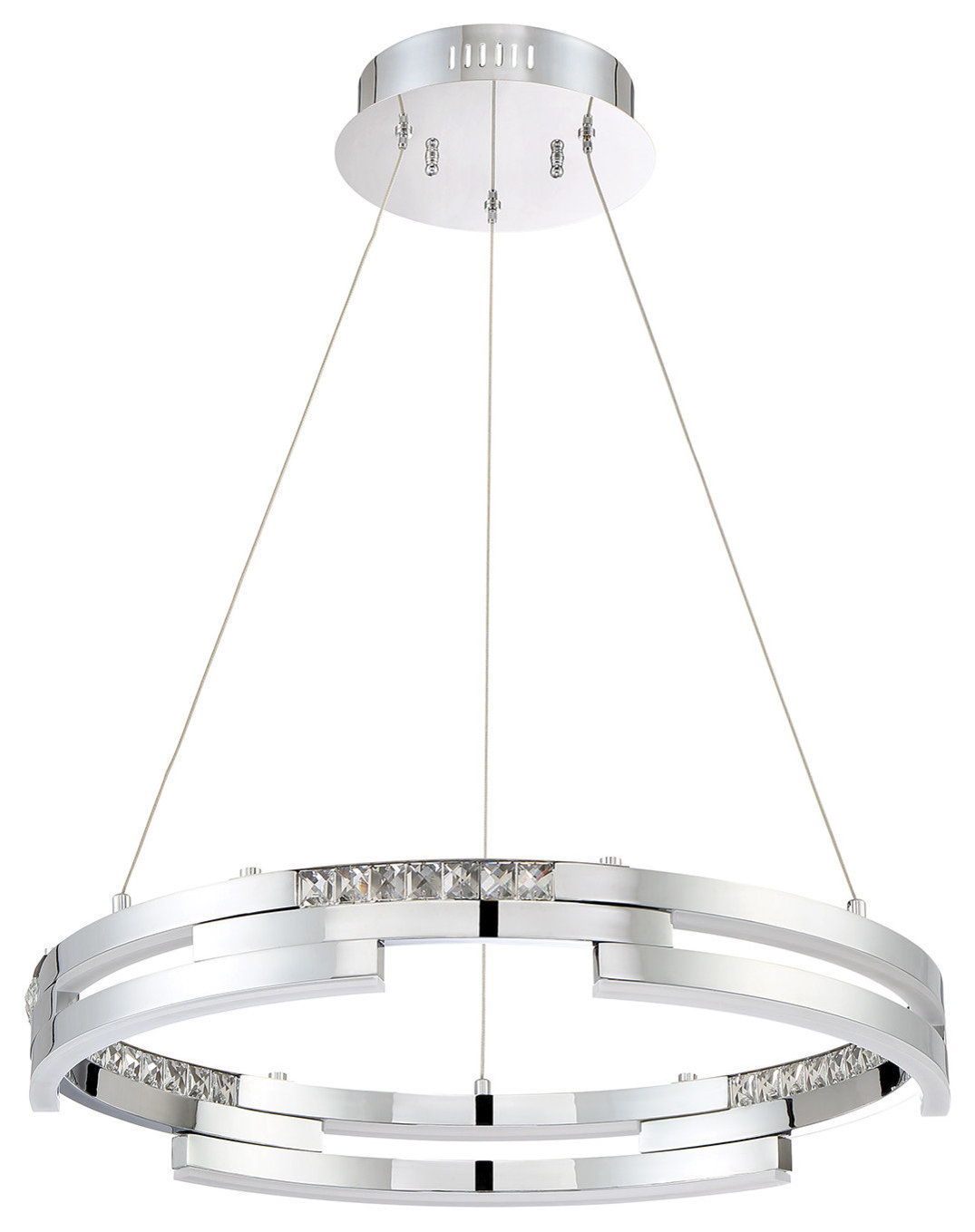 Satern Series 41 Watt Integrated LED Ring Pendant, Black Stainless ...