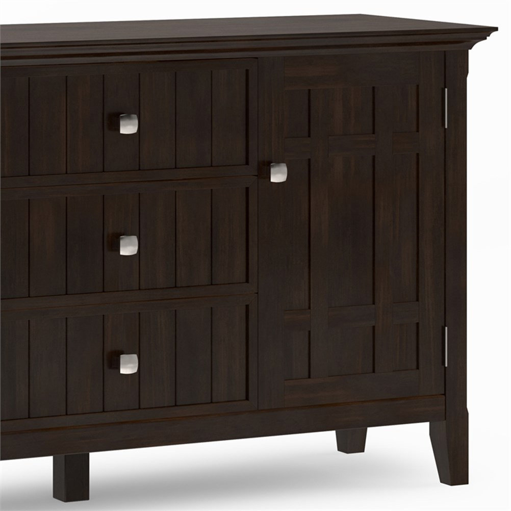 Bedford SOLID WOOD 54" Wide Transitional Sideboard Buffet in Dark ...