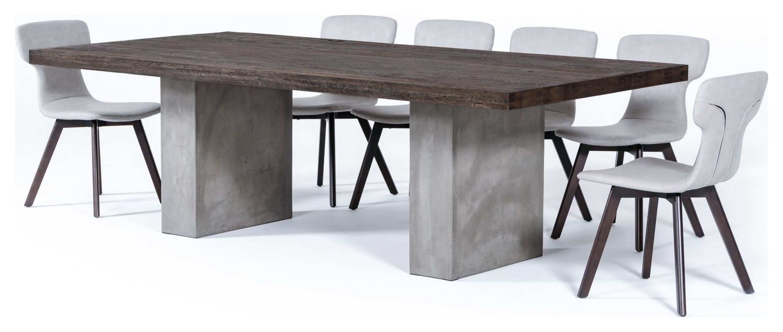 Modrest Renzo Modern Oak and Concrete Dining Table 94" - Industrial ...
