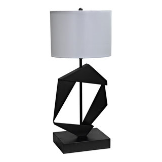 Timothy Table Lamp, 1-Light, Matte Black, White Shade, 28"H ...