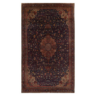 Consigned, Antique Oriental Handmade Persian Traditional Area Rug, Blue ...