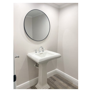 Powder Bathroom: Modern Coastal Condo Transformation - Beach Style ...