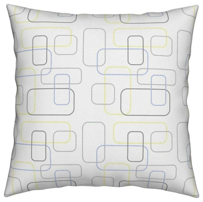 Grey Yellow Modern Rectangle Contemporary Throw Pillow - Contemporary ...
