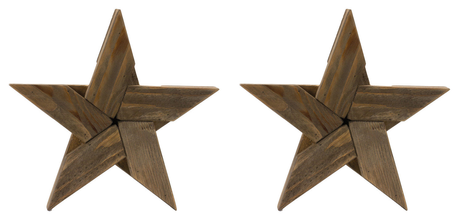 Pine Wood Star Decor, Set of 2 - Rustic - Wall Accents - by Melrose ...